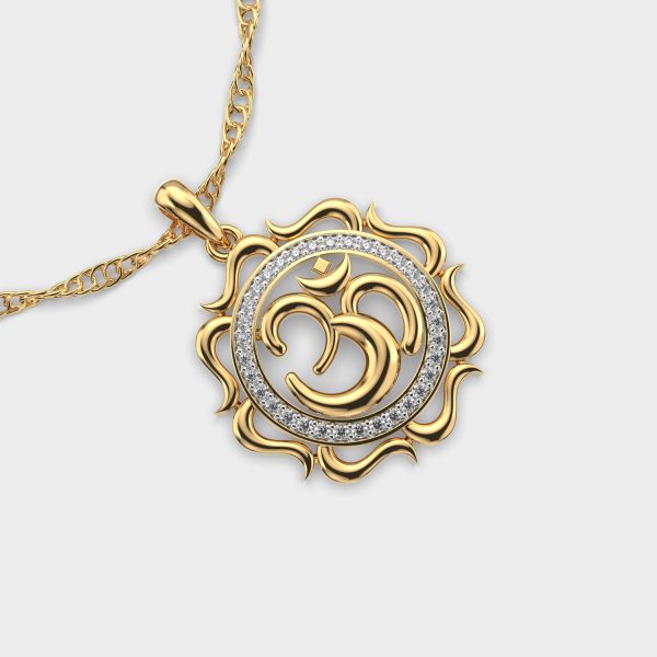 Circular Om Diamond Pendant